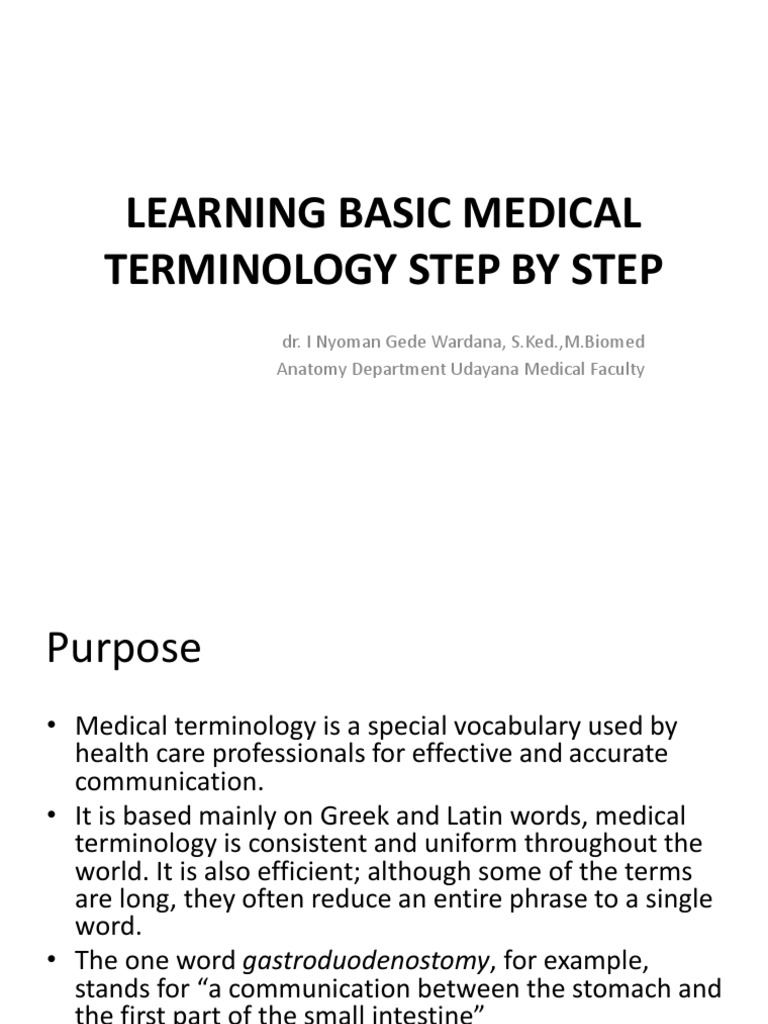 Learning Basic Medical Terminology Step by Step | PDF | Surgery ...
