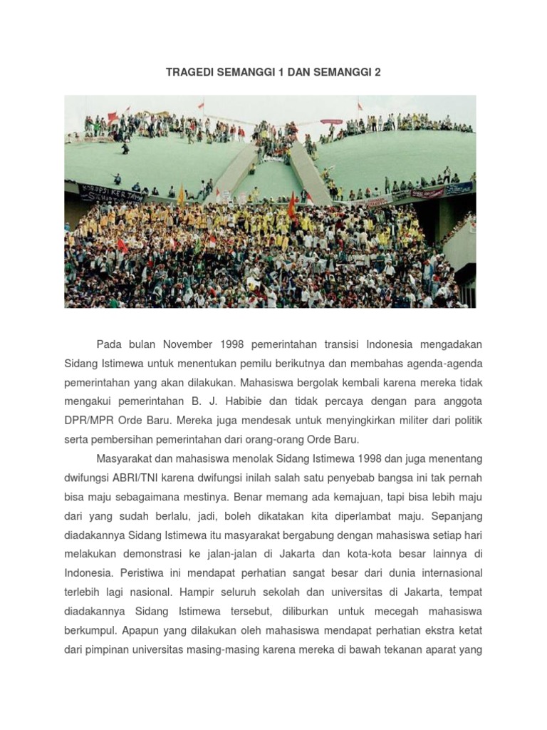 Tragedi Semanggi: Pelanggaran HAM 1998-1999 | PDF