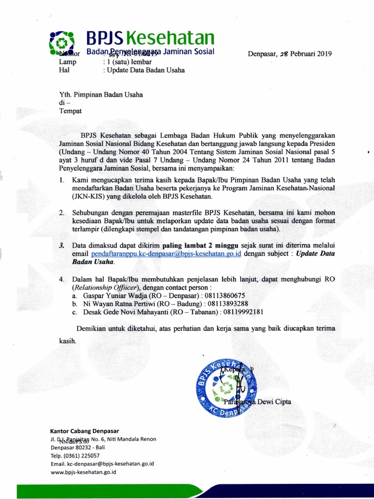 Surat Edaran BPJS Kesehatan | PDF