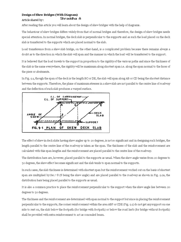 Design of Skew Bridges | PDF | Creep (Deformation) | Angle
