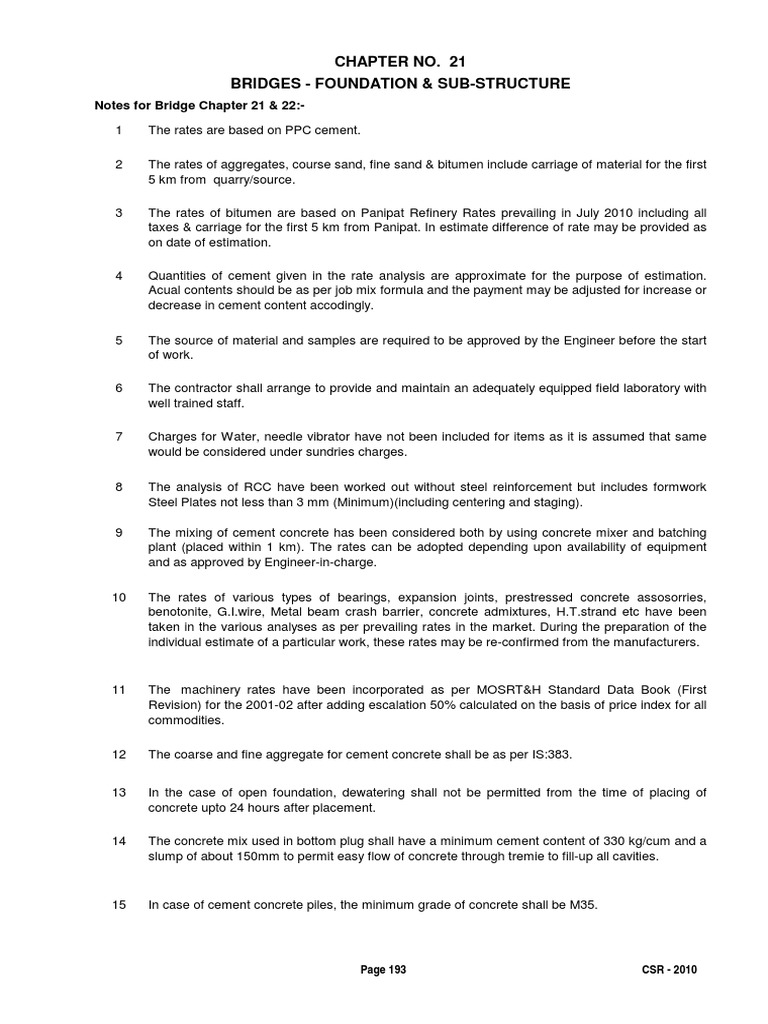 Chapter No. 21 Bridges - Foundation & Sub-Structure: Notes For Bridge ...