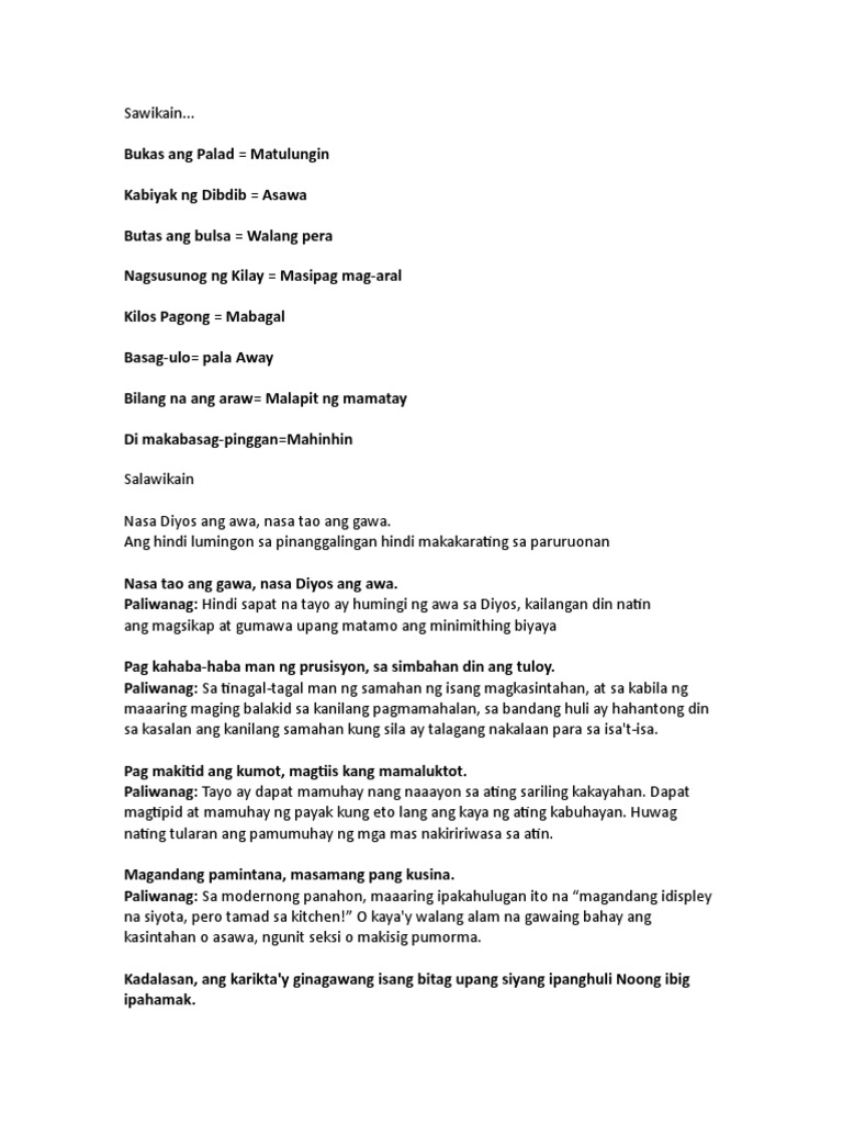 Sawikain | PDF