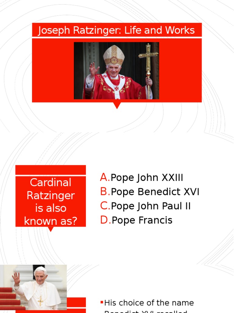 Joseph Ratzinger: Life and Works | Download Free PDF | Pope Benedict ...