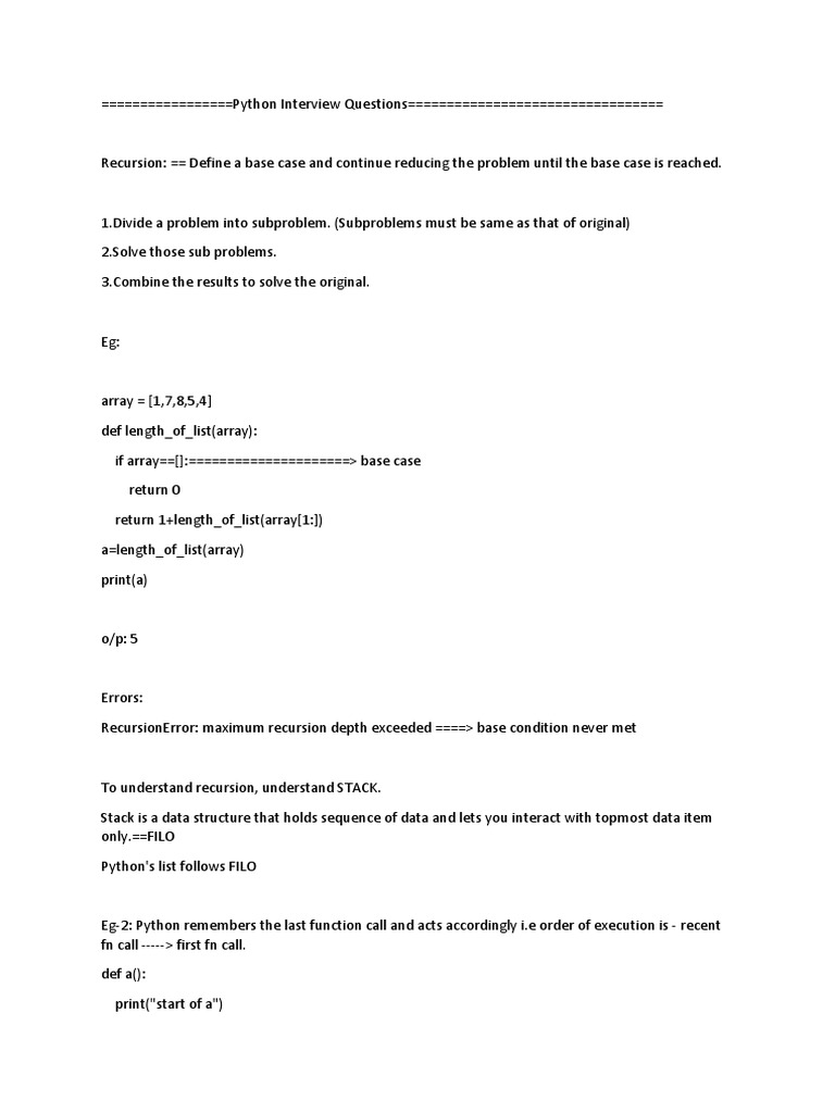 Python Recursion Pdf Subroutine Recursion 6051
