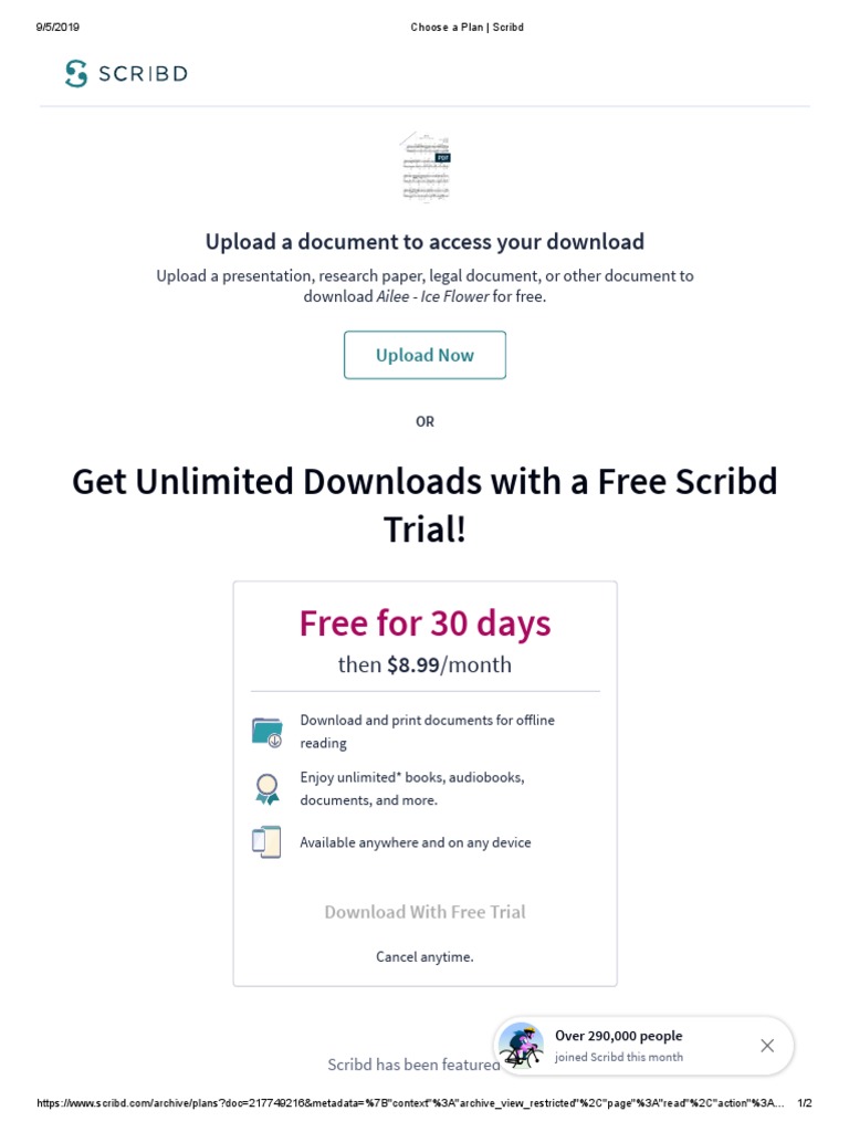 Get Unlimited Downloads With A Free Scribd Trial! | PDF | Scribd | Multimedia