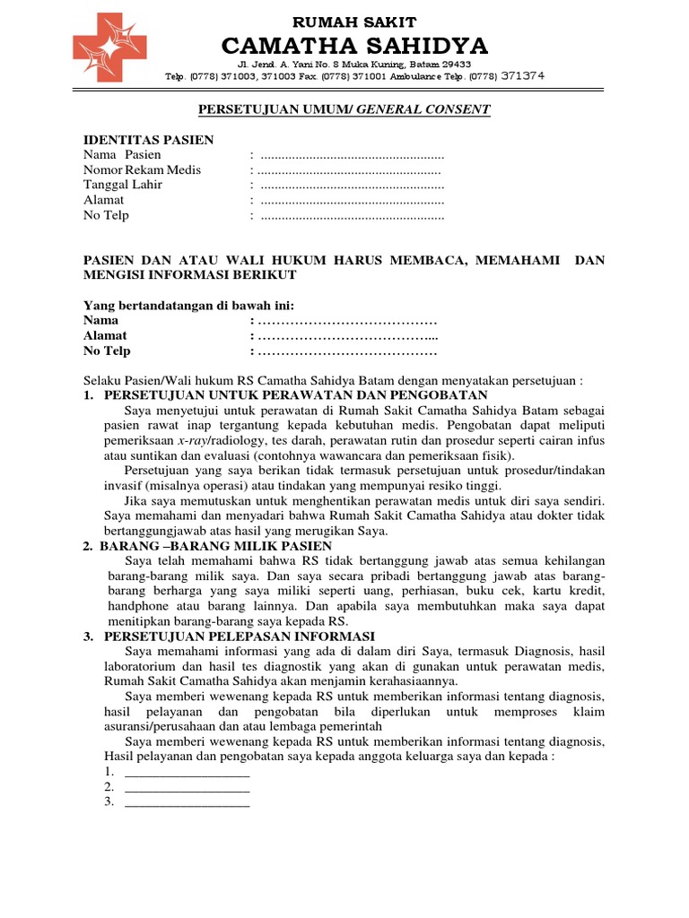 Formulir General Consent. | PDF