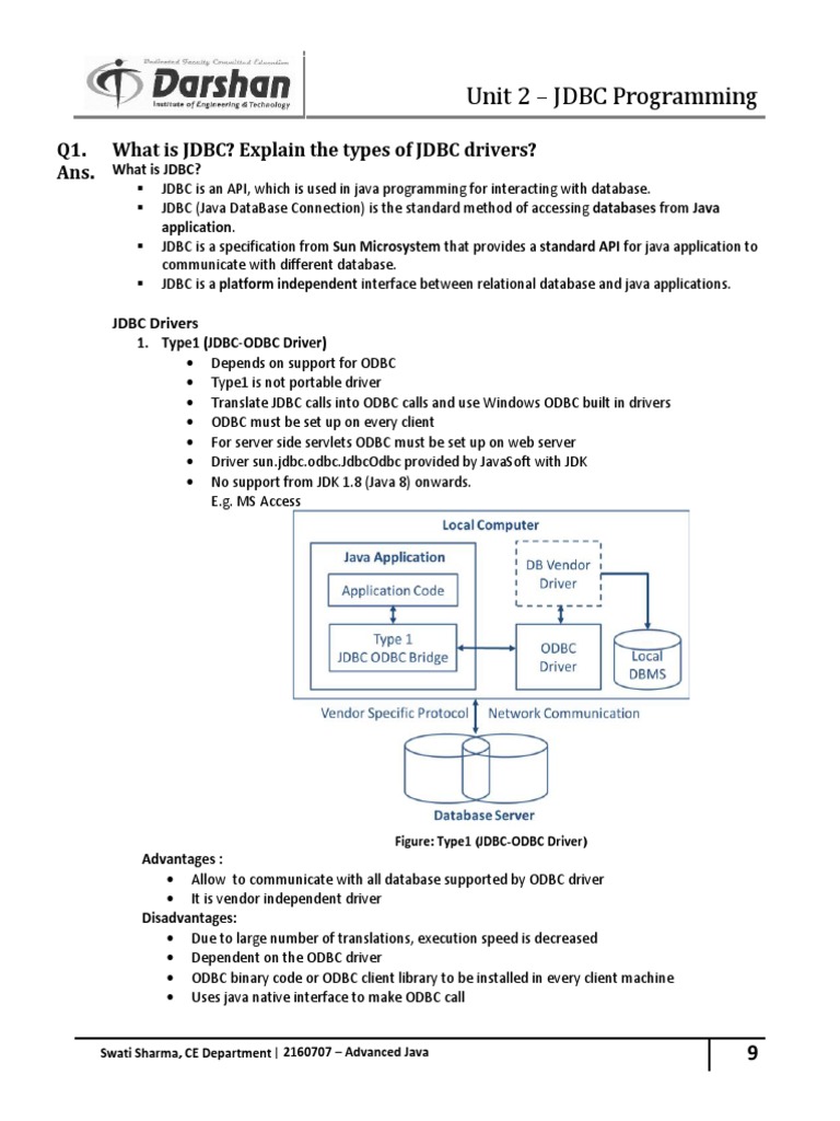 Unit 2 JDBC Programming 28012018 040330AM | PDF | Data Management Software | Databases