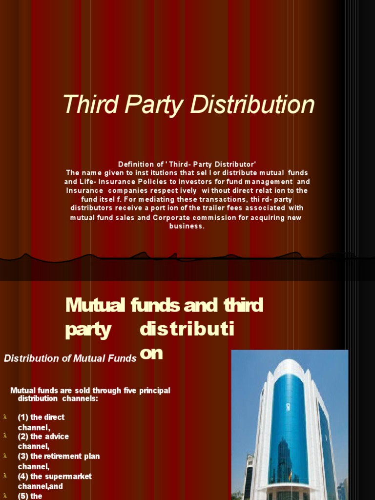 Third Party Distribution | PDF | Mutual Funds | Investor