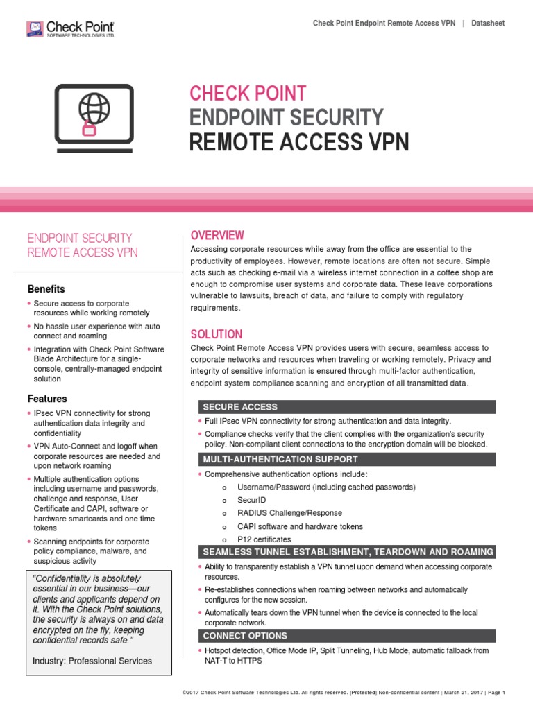 CheckPoint End Security | PDF | Virtual Private Network | Authentication