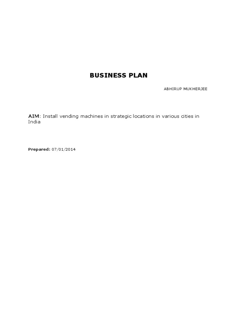 Business Plan Vending Machine | PDF | Business Plan | Risk Management