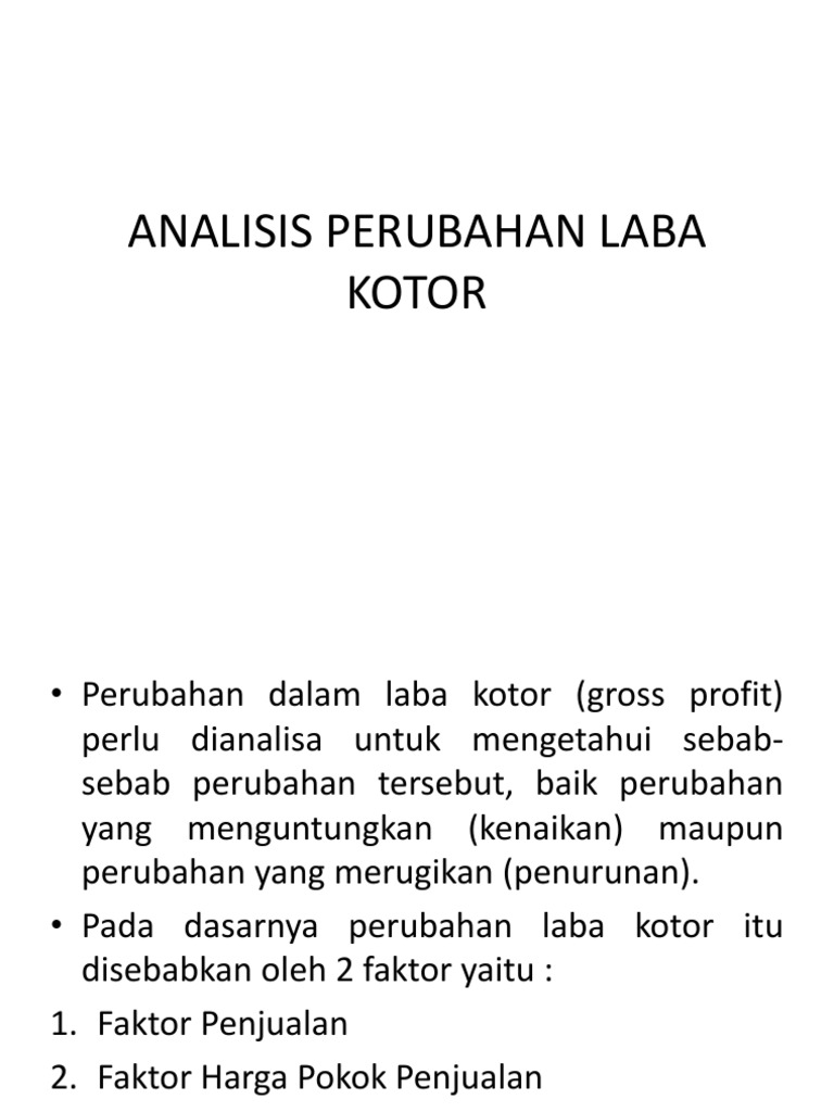 Analisis Perubahan Laba Kotor | PDF