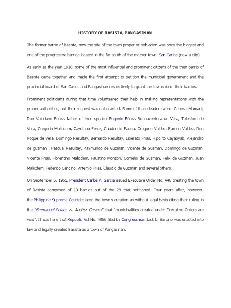 History of Basista | PDF