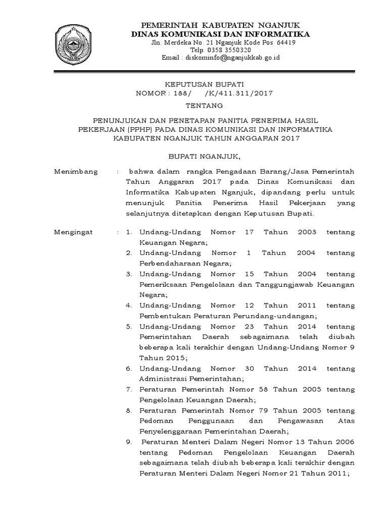 Contoh SK Admin | PDF