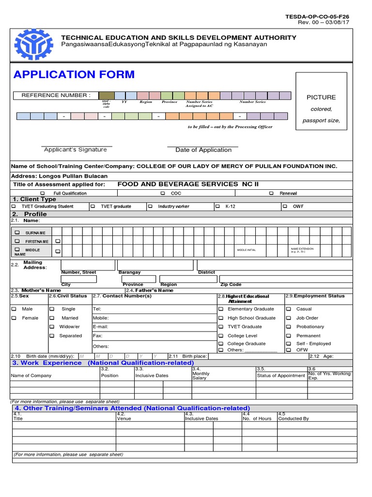 Application Form For Training | PDF | Learning | Business