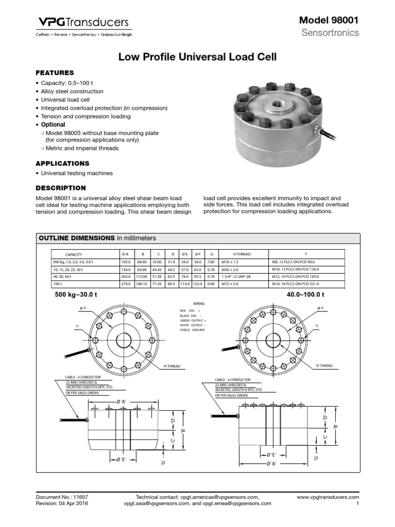 Vishay Universal Testing Machine Load Cell | PDF | Disclaimer ...