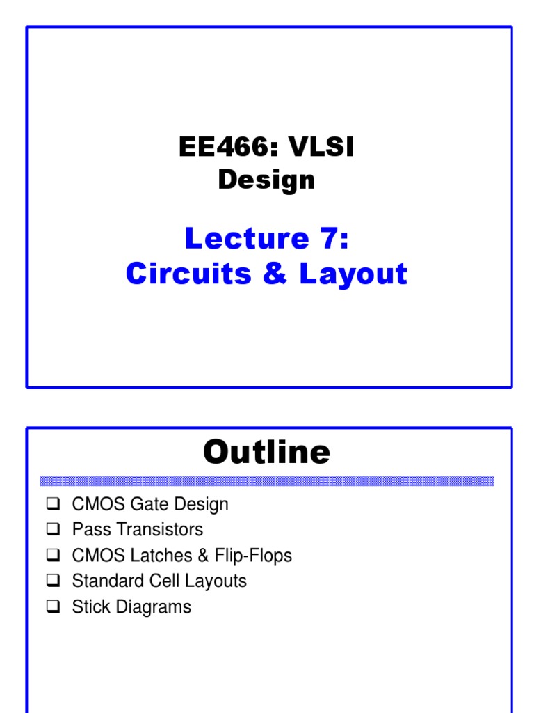 Vlsi Design Notes | PDF | Cmos | Logic Gate