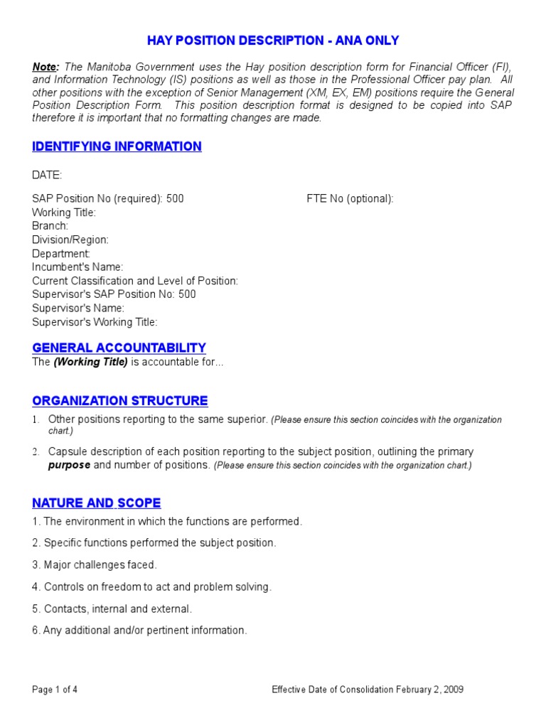 Ana Hay Pos Des Form | PDF | Human Resources | Employment