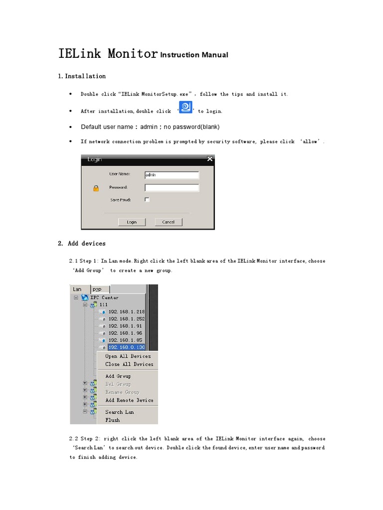 IELink Monitor Instruction Manual | PDF | Video | Icon (Computing)
