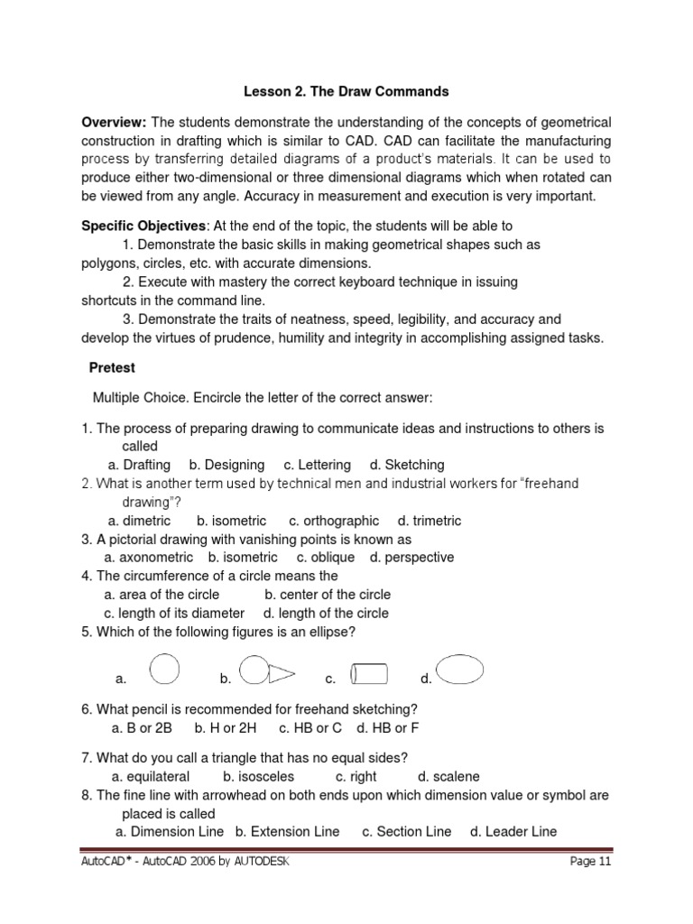 Lesson 2. The Draw Commands Overview: The Students Demonstrate The ...