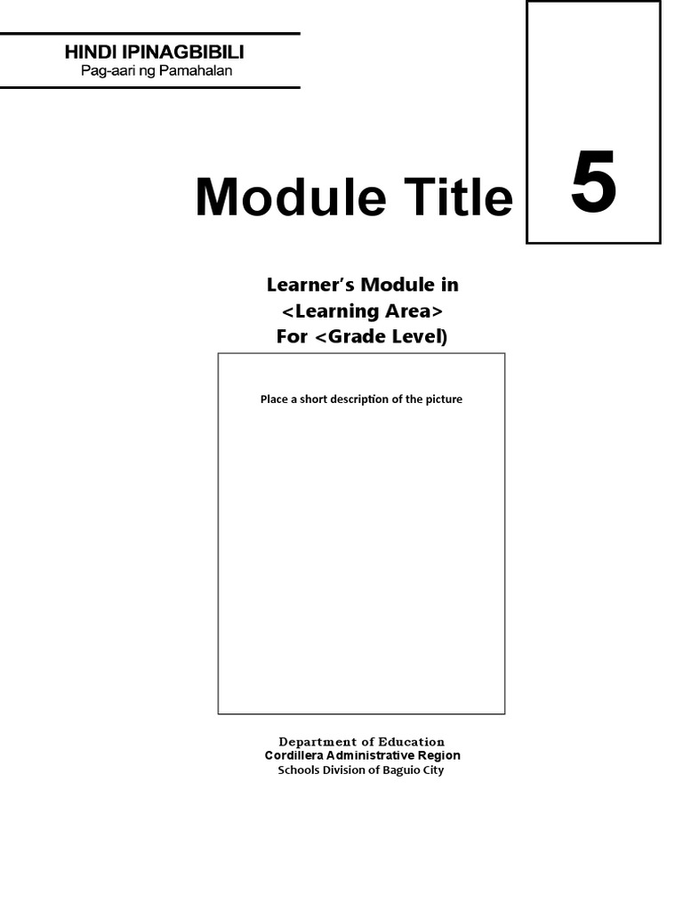 2019 01 Baguio Learning Resource Module English Template | PDF ...