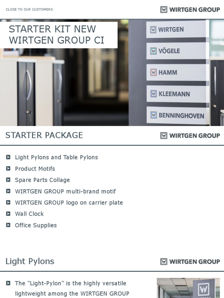 Starter Kit New Wirtgen Group Ci: Close To Our Customers | PDF