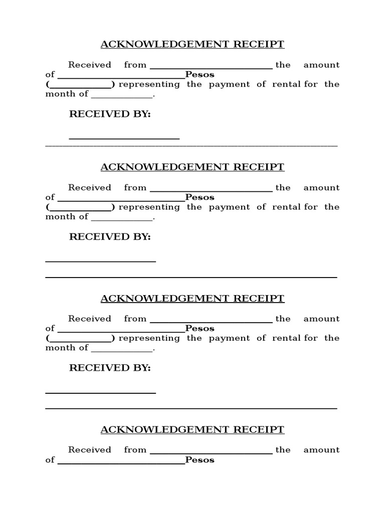 Acknowledgement Receipt | PDF