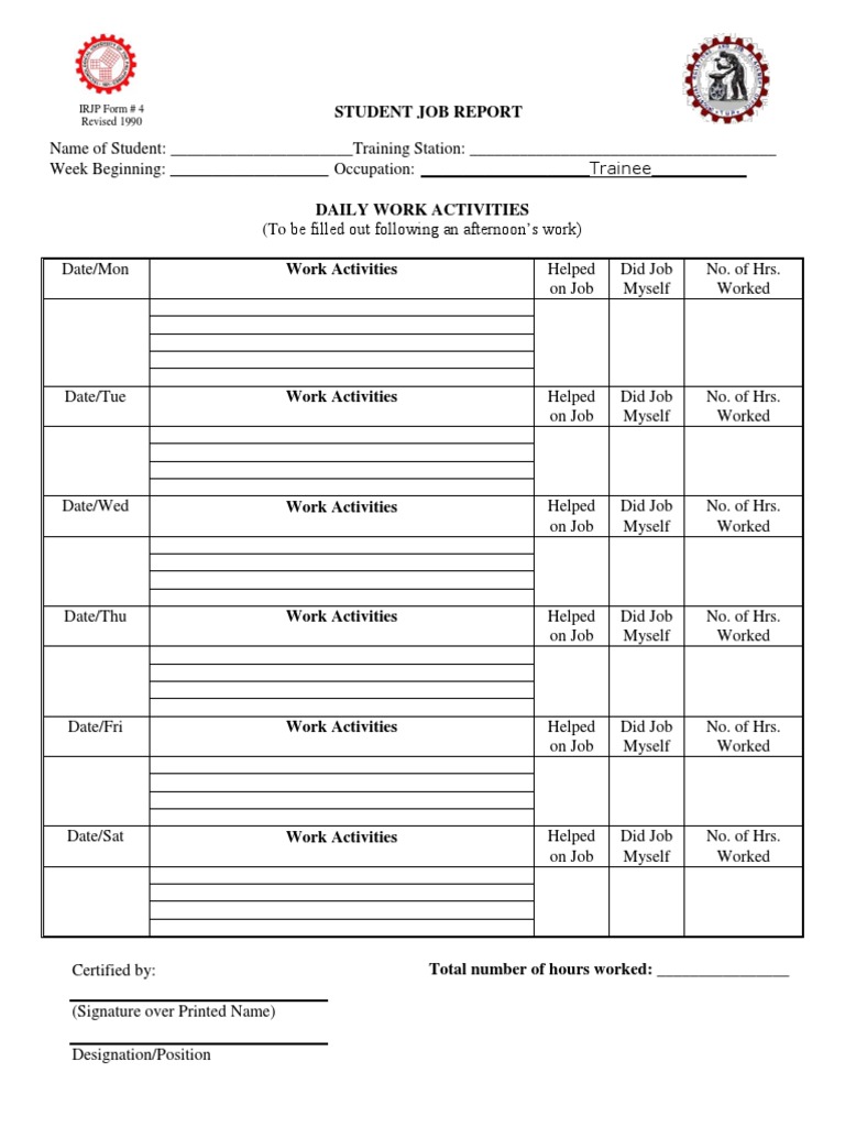 Daily Work Activity | PDF