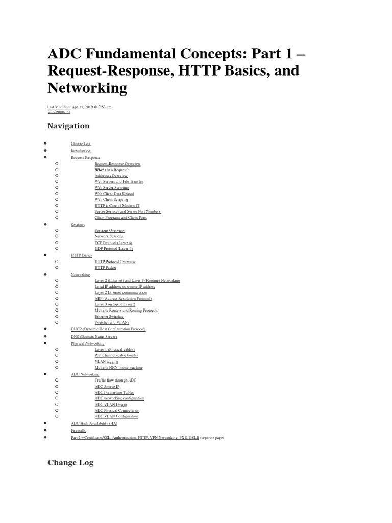 ADC Basics: Request-Response & HTTP | PDF | Hypertext Transfer Protocol ...