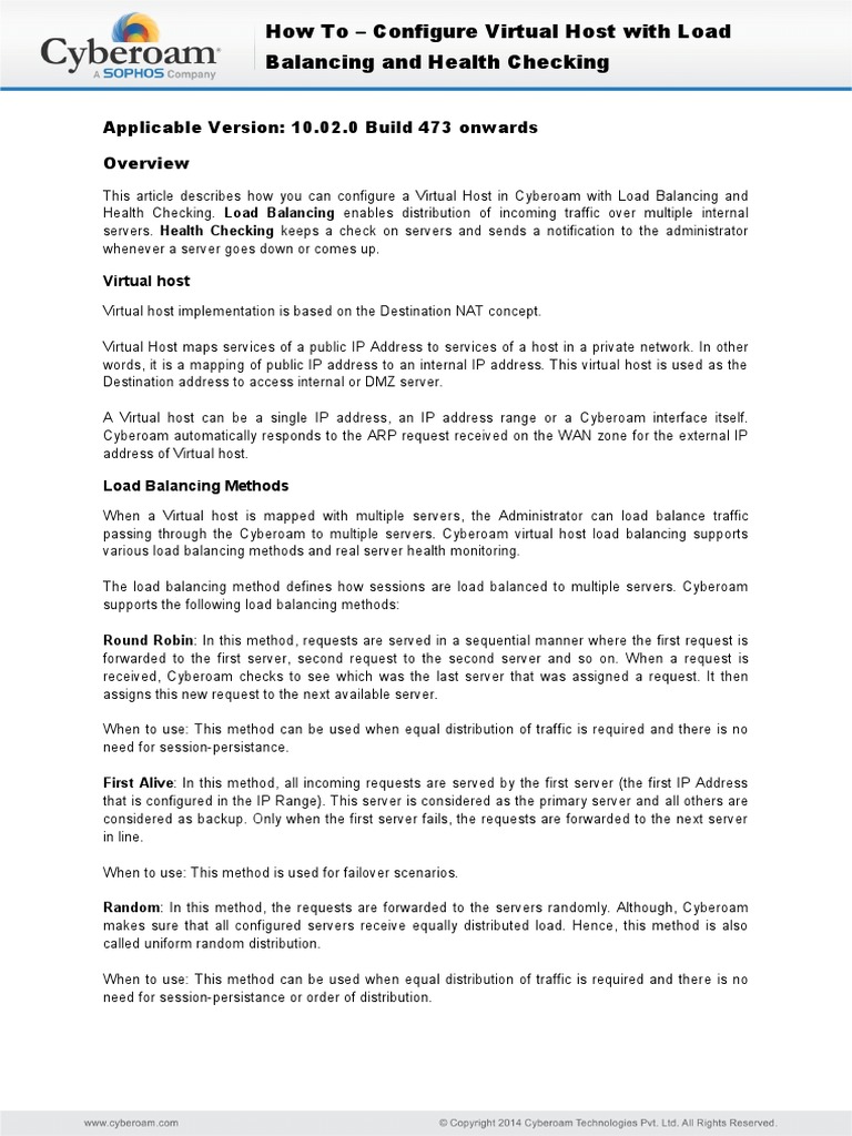 How To Â Configure Virtual Host With Load Balancing And Health Checking Pdf Port Computer