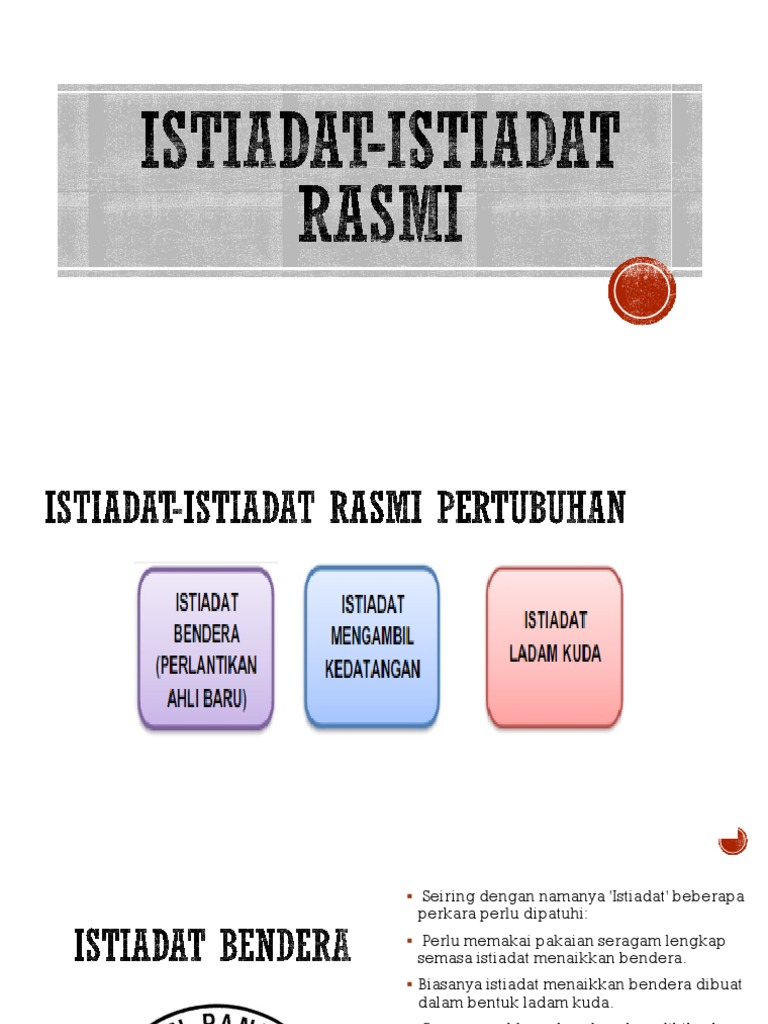 Istiadat-Istiadat Rasmi Pertubuhan | PDF