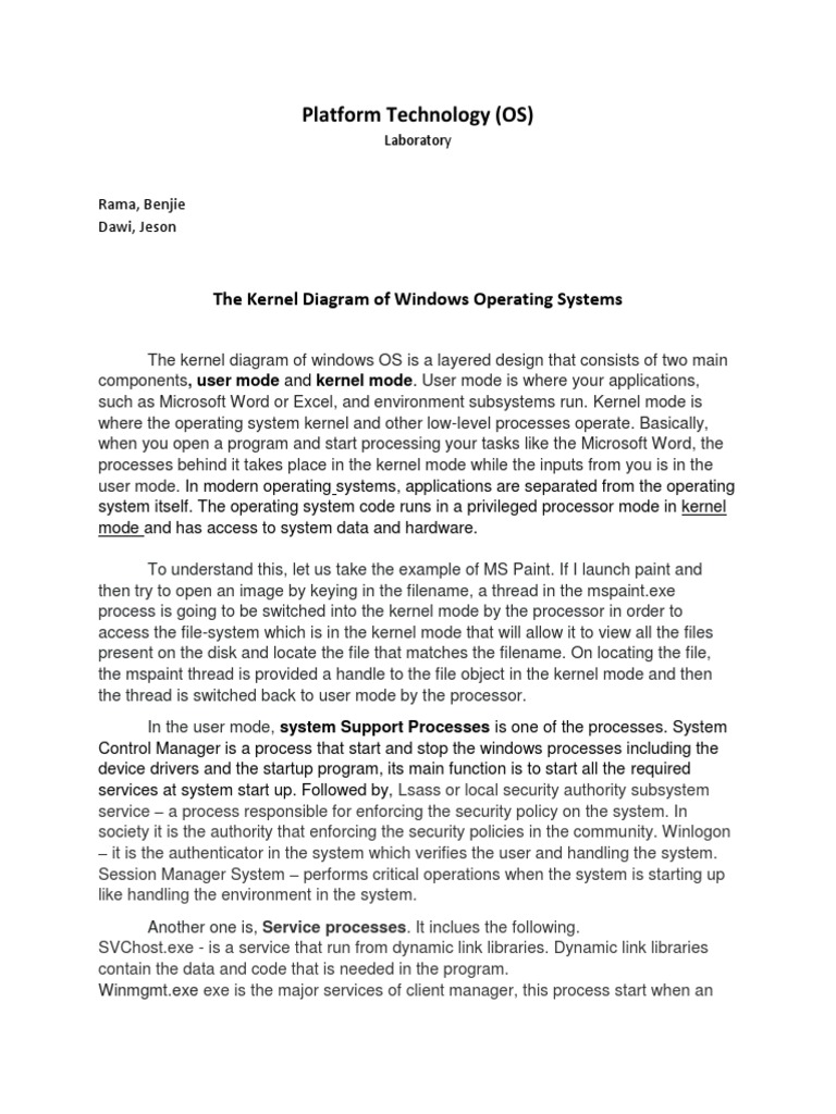 Platform Technology (OS) : The Kernel Diagram of Windows Operating ...