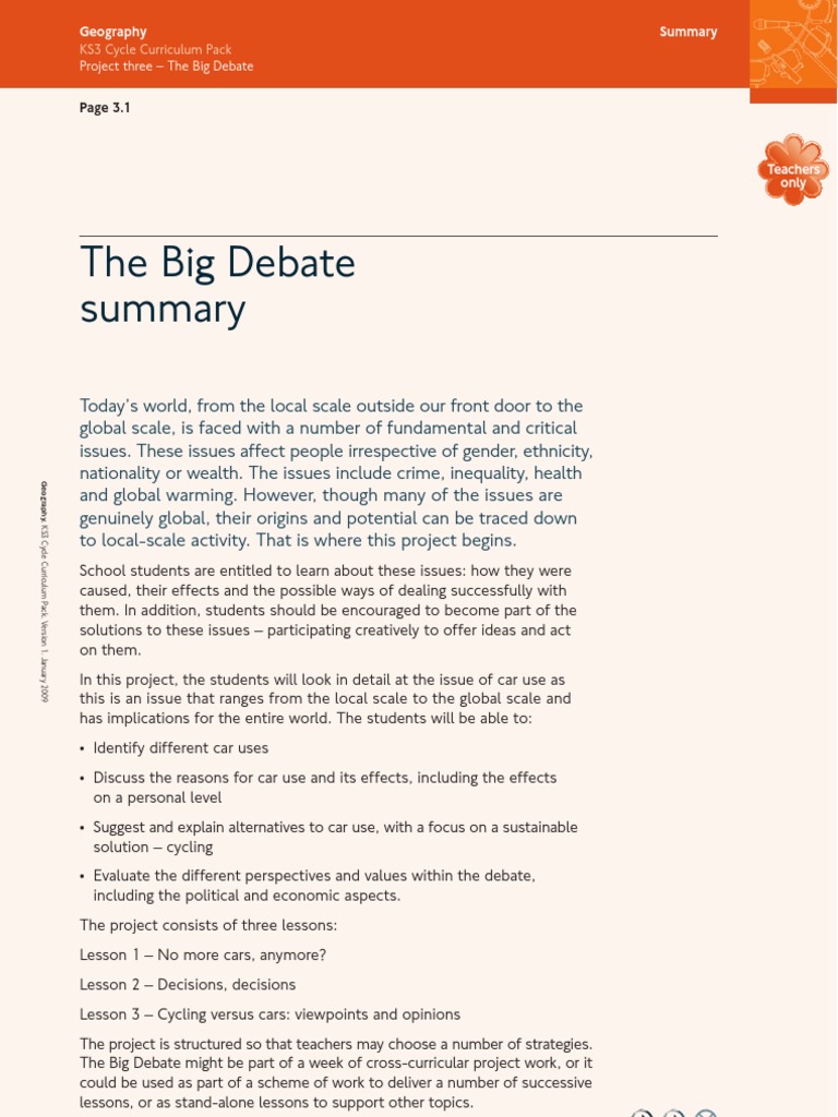 GEOG 3 The Big Debate | PDF | Geography | Teachers