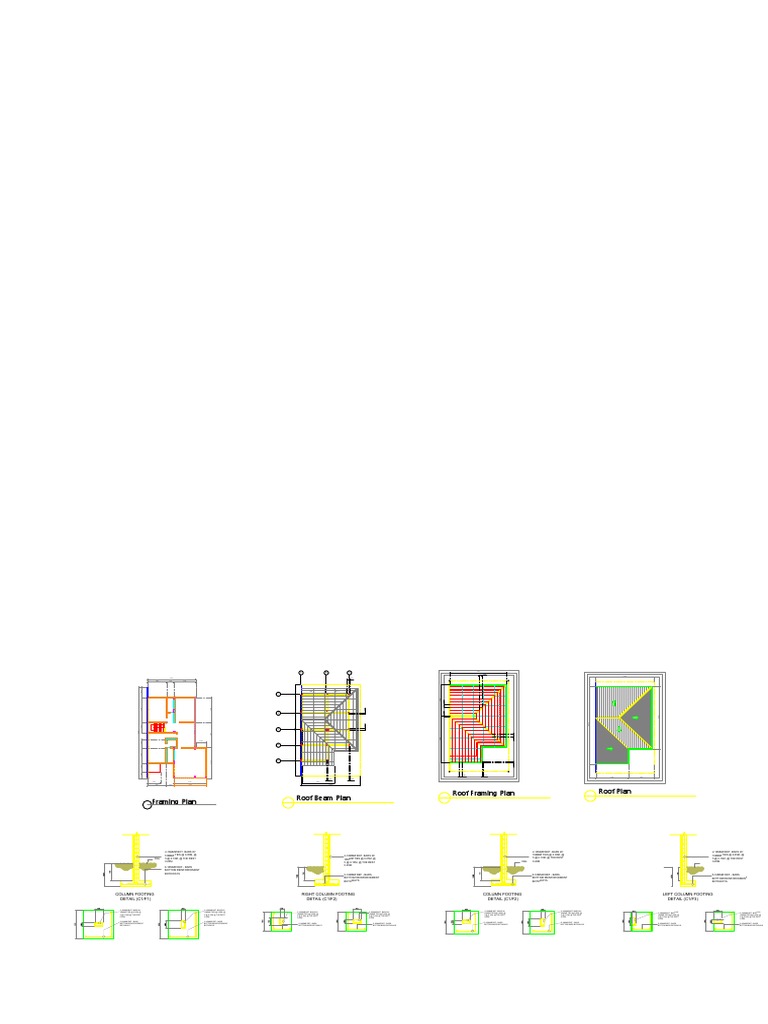 Structural plans and diagrams for a roof framing system | PDF ...