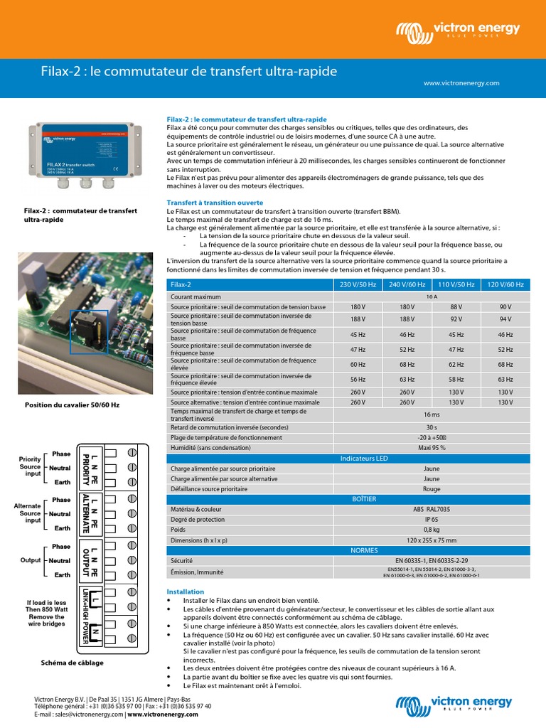 Datasheet and Installation Manual Filax 2 The Ultra Fast Transfer ...