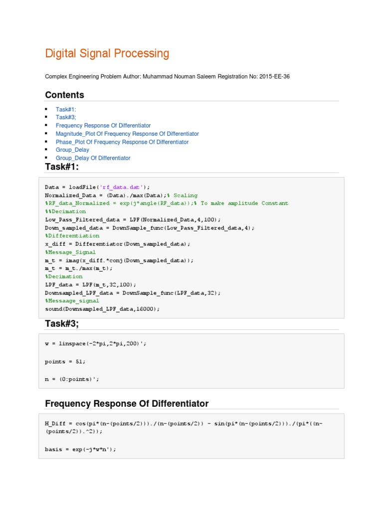 Digital Signal Processing: 'RF - Data - Dat' | PDF