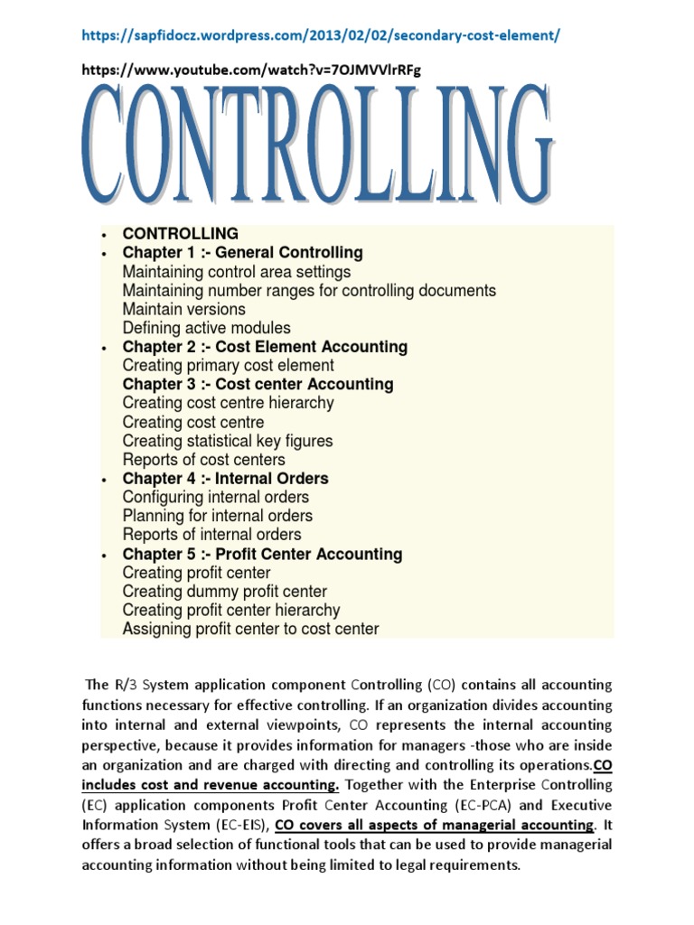 Controlling | PDF | Management Accounting | Cost Accounting