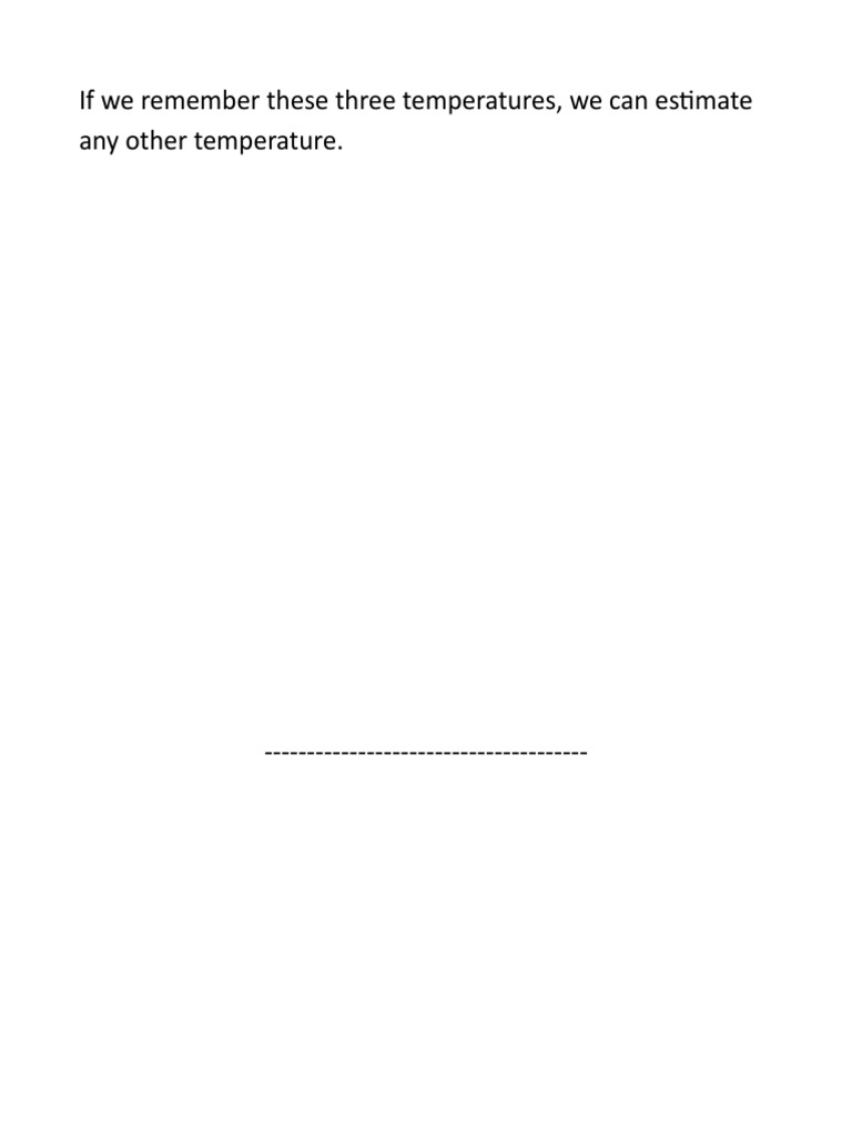 If We Remember These Three Temperatures, We Can Estimate Any Other ...