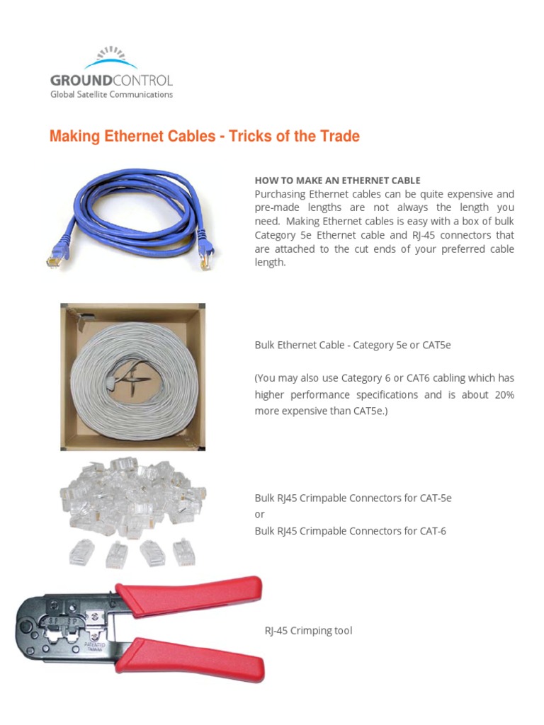 How to Make Ethernet Cables Guide | PDF | Electrical Connector ...