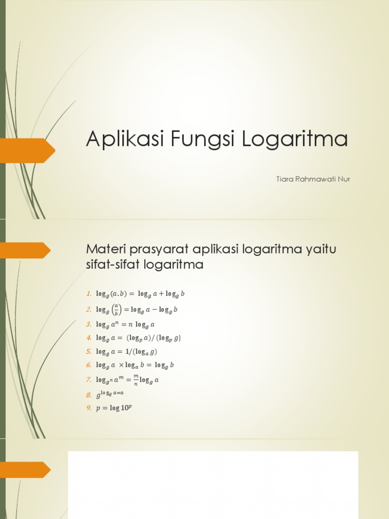 Aplikasi Fungsi Logaritma | PDF