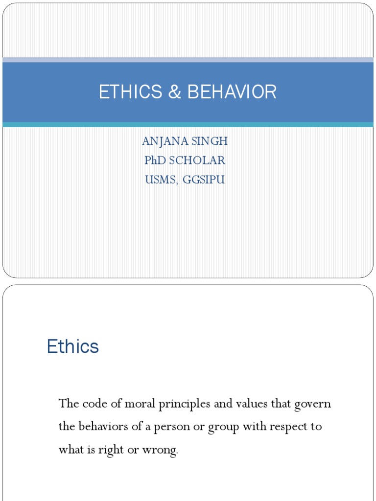 Ethics & Behaviour | PDF | Value (Ethics) | Morality