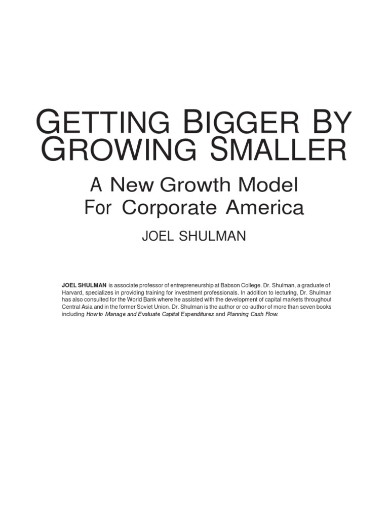 Getting Bigger by Growing Smaller | PDF | Venture Capital | Corporate ...