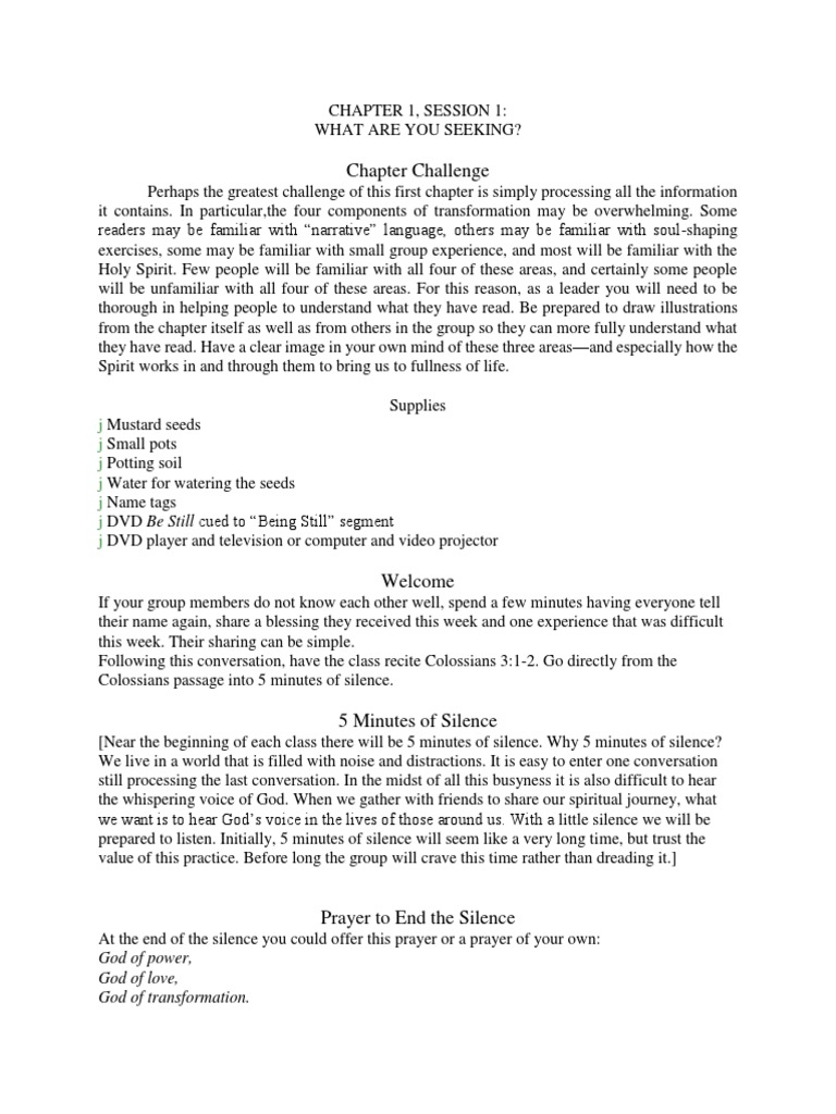 CHAPTER 1 The Good and Beautiful GOD | PDF | Narrative | Silence