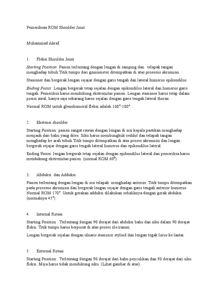 Panduan ROM Sendi Bahu | PDF