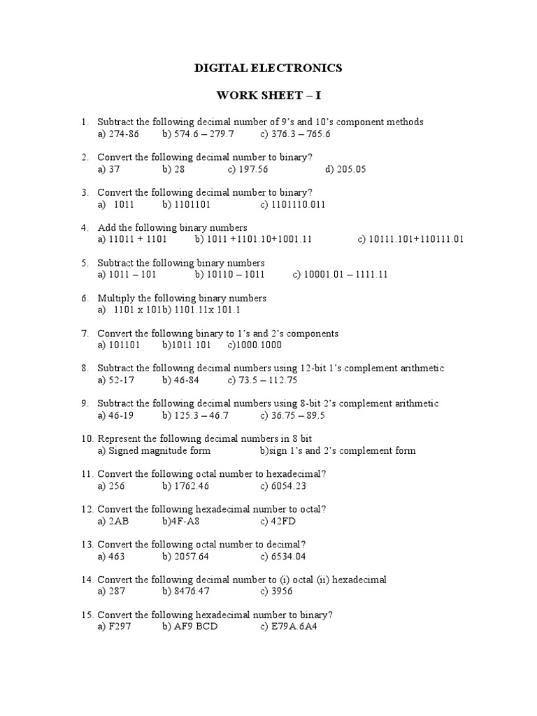 Worksheet 1 | PDF | Discrete Mathematics | Areas Of Computer Science