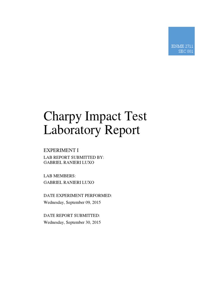 Charpy Test Report | PDF | Fracture | Ductility