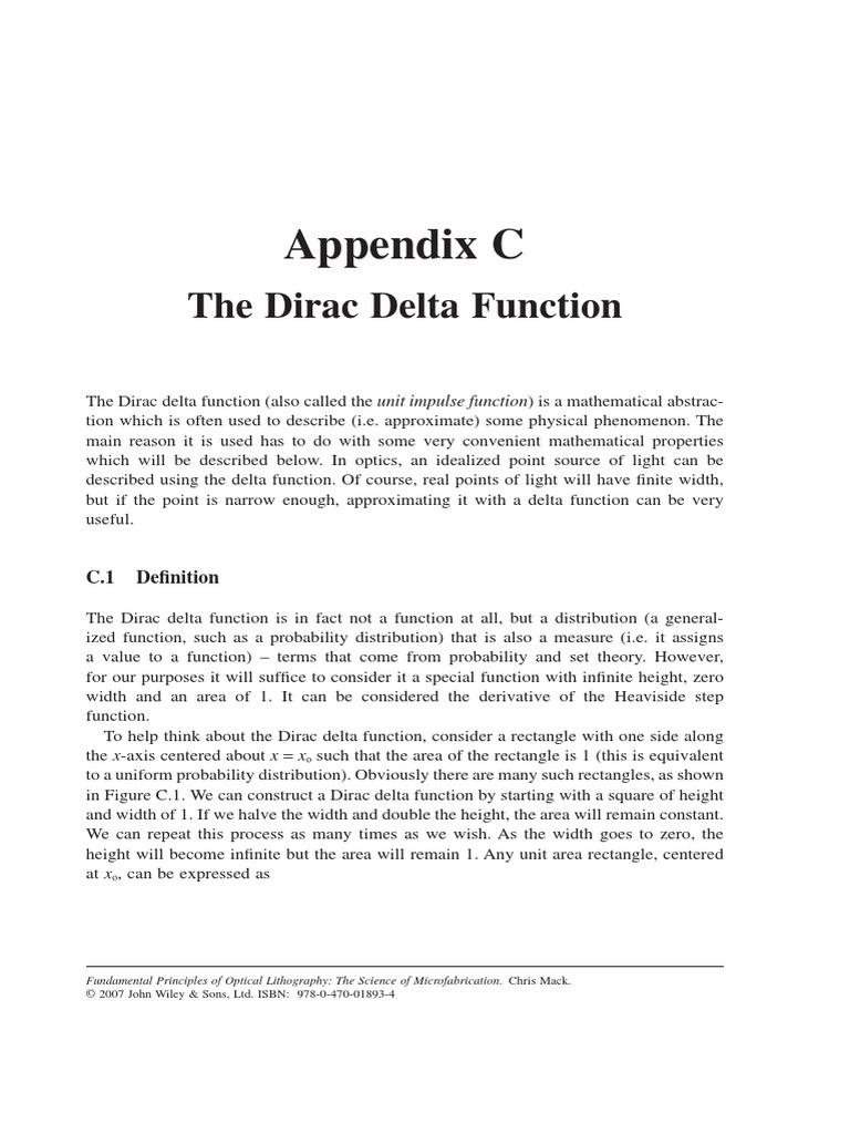 Dirac Delta Function Pdf Fourier Transform Integral