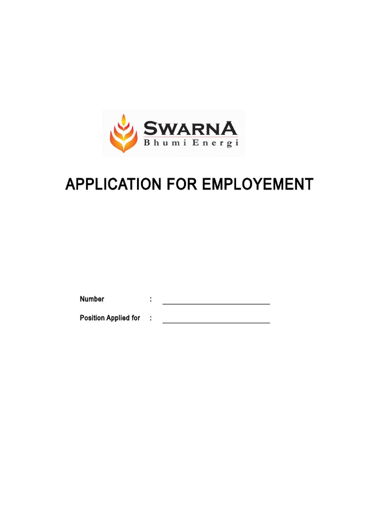 Application Form SBE New | PDF | Employment | Salary