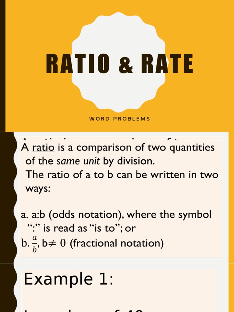 Ratio & Rate | PDF | Ratio | Fraction (Mathematics)