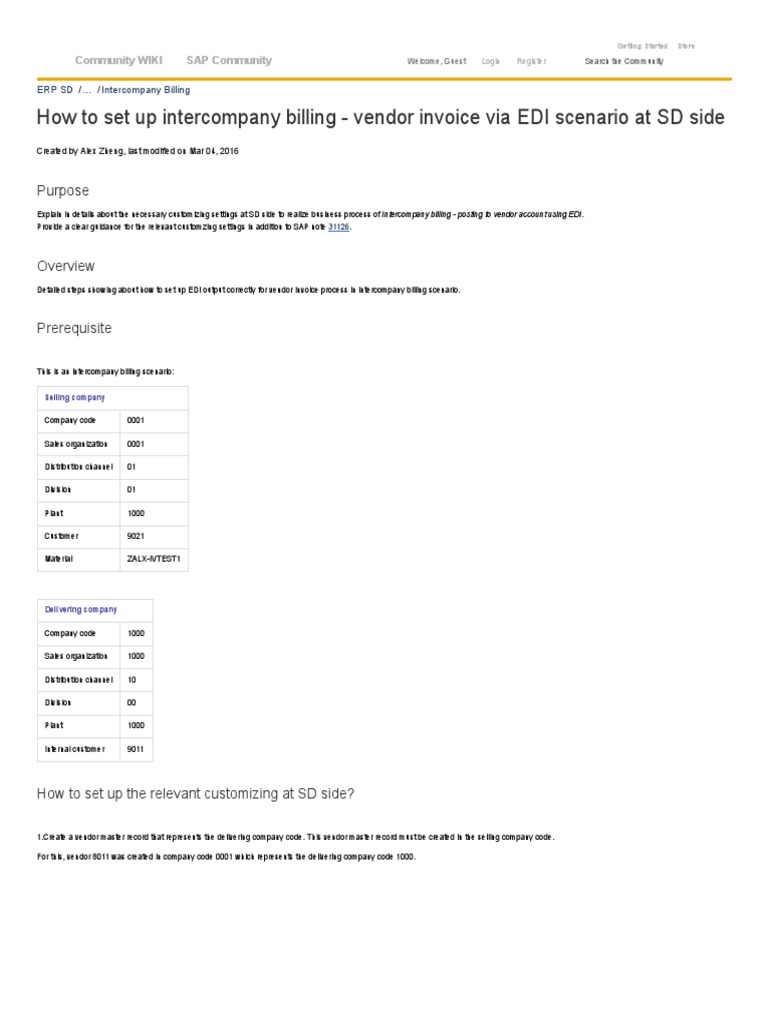 How To Set Up Intercompany Billing - Vendor Invoice Via EDI Scenario at ...