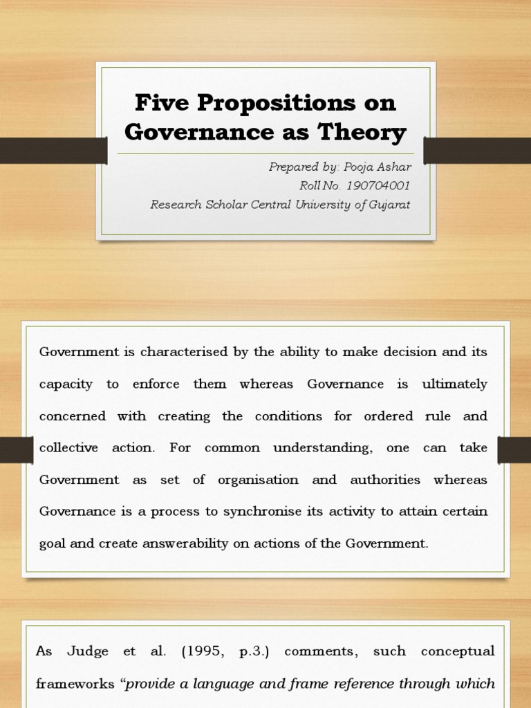 Governance Theory Propositions | PDF | Governance | Non Governmental ...